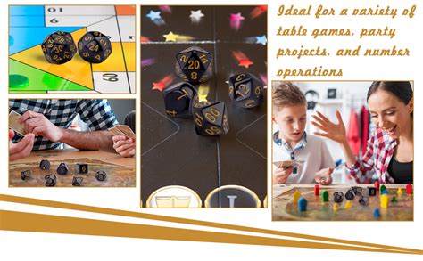 AUSTOR 15 Pcs Complete Polyhedral Dice Set D3 D100 Game Dice With A