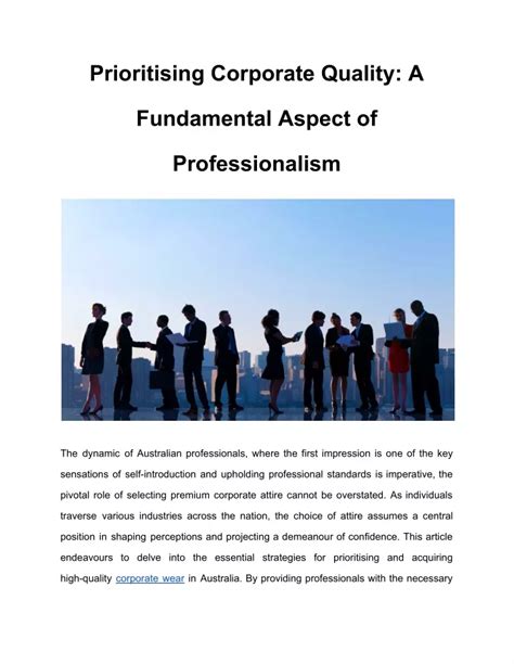 Ppt Prioritising Corporate Quality A Fundamental Aspect Of