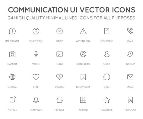 Premium Vector Communication User Interface Ui Vector Icon Set High