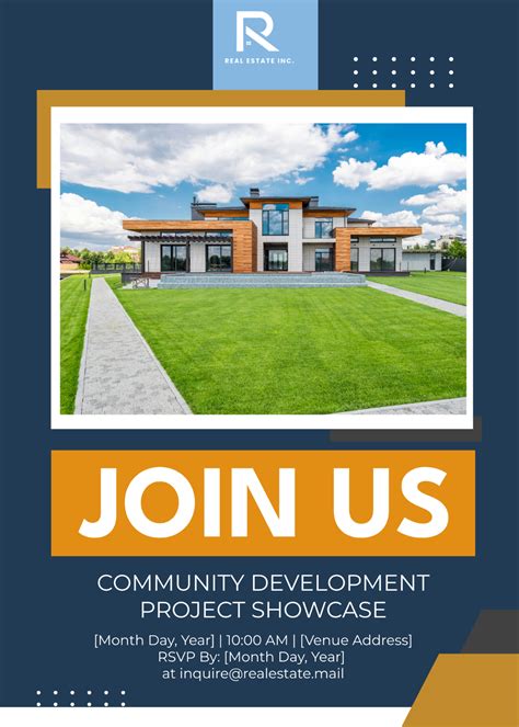 Community Development Project Unveiling Invitation Card Template Edit
