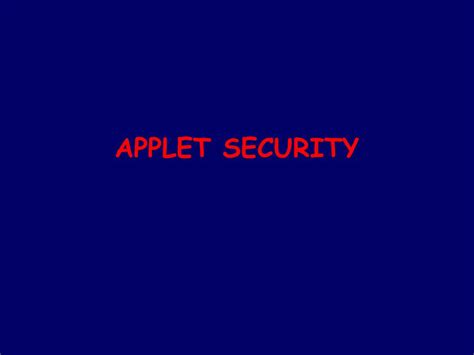 ppt security of javacard smart card applets powerpoint presentation