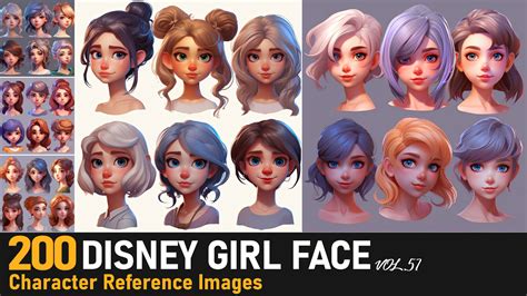 Disney Princess Face Characters Together