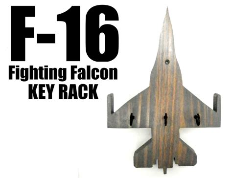 F Falcon Key Rack For Wall Wood Military Aviation Key Hanger USAF NAVY Air Force Key