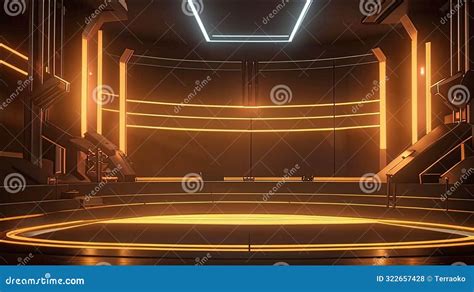 Futuristic Entertainment Background With Orange Lighting Product
