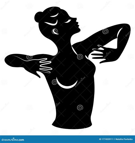 Lady Silhouette Silhouettes Of The Hands And Head Of A Girl Graceful