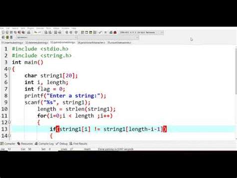 33.C program to find whether given string is palindrome or not | C Programming Lab | PPS Lab ...