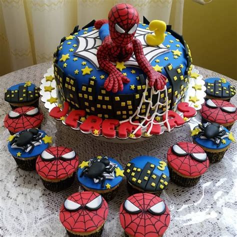 Inspiração Fofa Para Tema Homem Aranha 😍😍😍 Créditos 👉🏻 Ponquiscupcakes