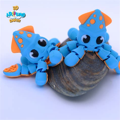 🦑 Cute Chibi Squid・ Stl File For 3d Printing・cults