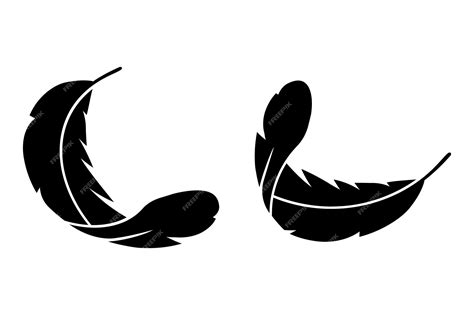Premium Vector Feather Silhouette Vector Black Icon