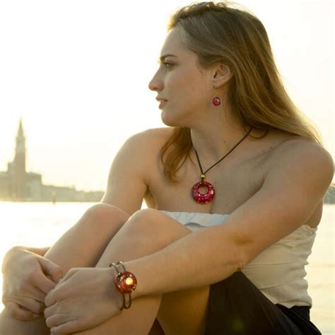Parure Cortina Round Red Original Murano Glass