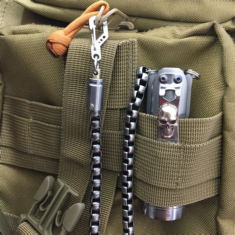 Brass Skull Clip Edc Flashlight Rechargeable Micro Usb