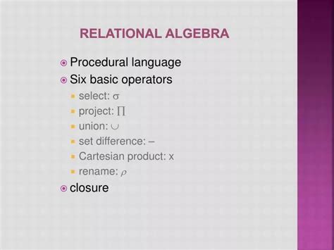 Ppt Understanding Relational Algebra Operations And Examples Powerpoint Presentation Id 2559790