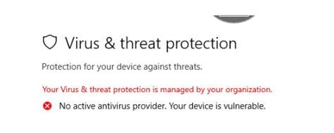 No Active Antivirus Provider Microsoft Community Hub