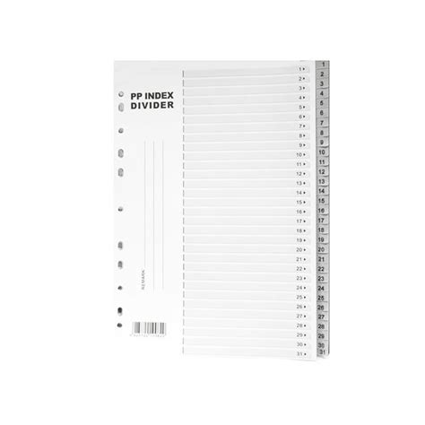 Pvc Index Divider 1 To 31