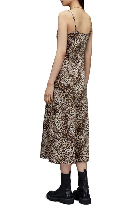Allsaints Bryony Kiku Leopard Print Midi Slipdress Nordstrom