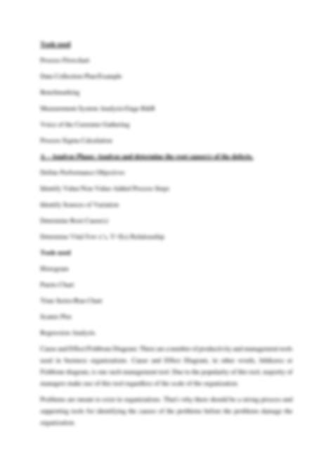 Solution Six Sigma Dmaic Roadmap Studypool