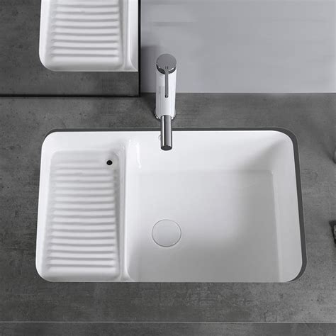 Household Drop In Sink Integrated Washboard Embedded Laundry Tub