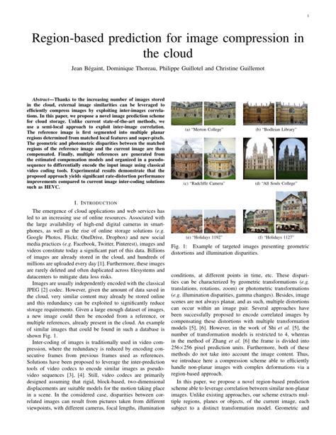 pdf region based prediction for image compression in the cloud