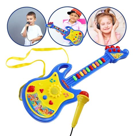 Guitarra De Brinquedo Infantil Com Luz De Led E Som Violão Crianças Menino Menina Shopee Brasil