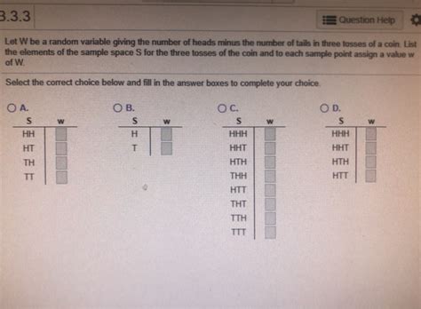 solved 3 3 3 question help let w be a random variable giving