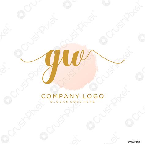 Initial Gw Handwriting Logo With Circle Template Vector Stock Vector