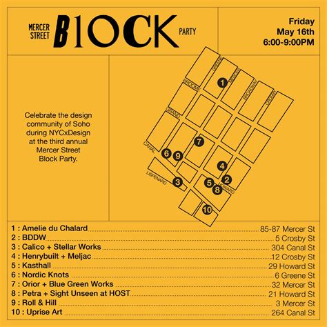 Mercer Street Block Party Dezeen Events Guide