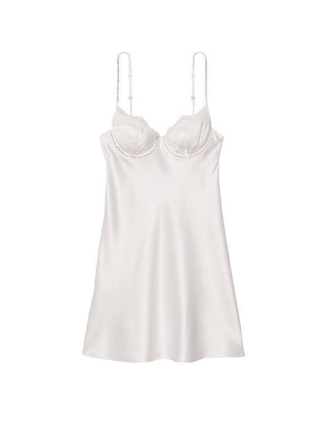 Пеньюар Мини слип со Стразами Victorias Secret Satin And Lace