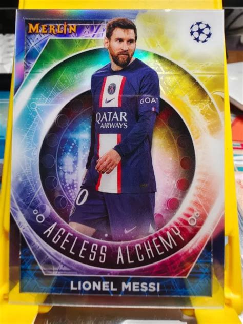 2022 23 Topps Merlin Chrome Uefa Lionel Messi Insert Alchimie Sans âge