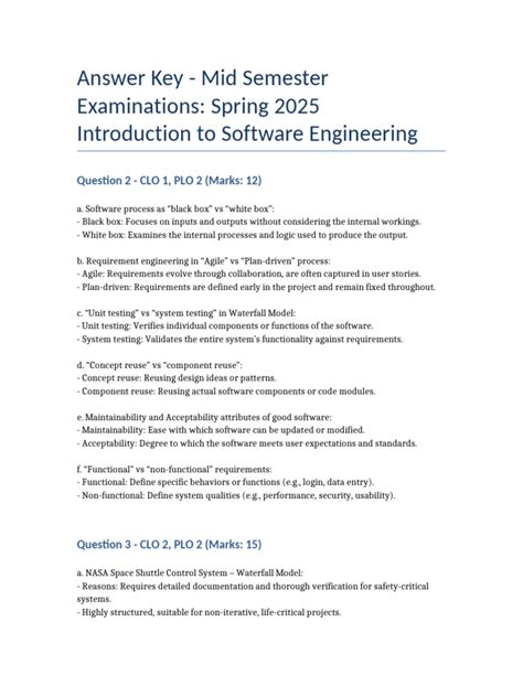 Answer Key Introduction To Software Pdf Scrum Software Development Software Testing