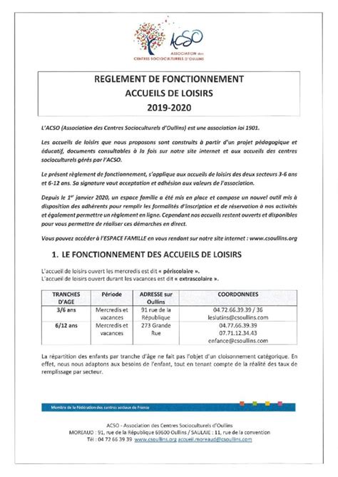 Accueils De Loisirs 3 17 Ans ACSO