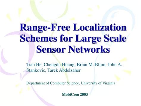 Ppt Range Free Localization Schemes For Large Scale Sensor Networks