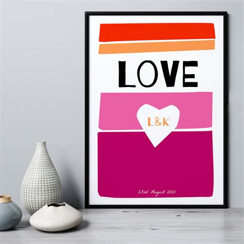 Pride Flag Same Sex Wedding Or Anniversary Print By Gallery Seren