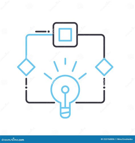 Creative Workflow Line Icon Outline Symbol Vector Illustration Concept Sign Stock Vector Creative Workflow Line Icon Outline Symbol Vector Illustration Concept Sign Stock Vector