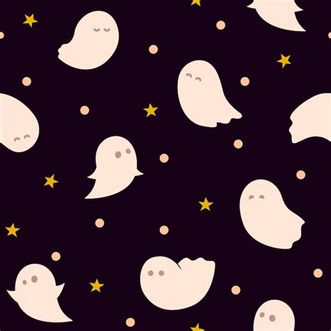 Premium Vector Night Ghost Seamless Pattern