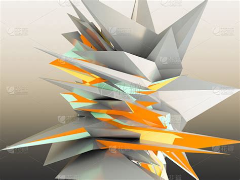 三维图形 抽象 背景 概念和主题 水平画幅 形状 尖的 无人 绘画插图 尖利
