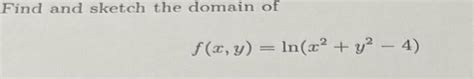 Solved Find And Sketch The Domain Of F X Y Ln X Y Chegg