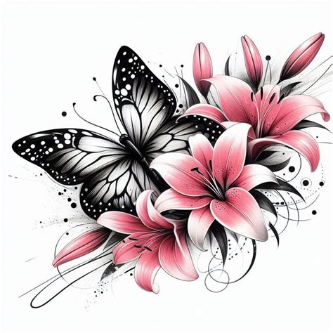 Flower Butterfly Tattoo Design Butterfly With Flowers Tattoo Design