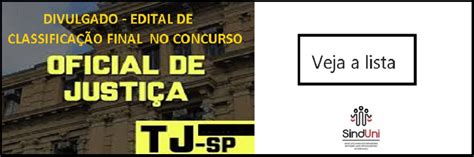 Edital De Classificação Oficiais De Justiça Sindicato União Dos