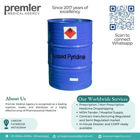 Technical Grade Liquid Pyridine For Industrial Packaging Size