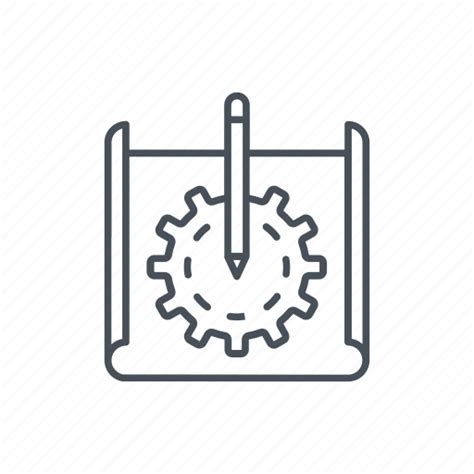Design Gear Pencil Product Prototype Prototyping Sheet Icon