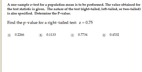 Solved Determine The Appropriate Decision Rule For The Given