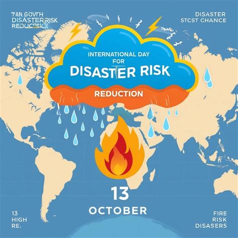 International Day For Disaster Risk Reduction Vector Illustration