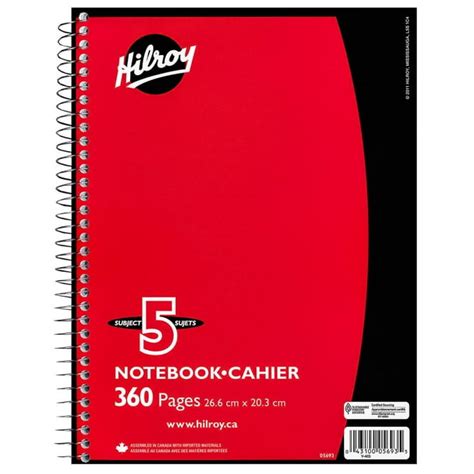 Hilroy 5 Subject 360pg Notebook 5 Subject Notebook Walmartca