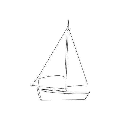 Premium Vector Sailboat Continuous One Line Drawing Of Outline Vector Illustration