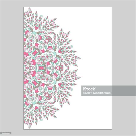 꽃 모티브 인사말 및 비즈니스 카드 브로셔 덮개를 위한 템플릿 동양 패턴입니다 만다라입니다 날짜 Rsvp 저장 웨딩 초대장 기념일에 대한 스톡 벡터 아트 및 기타 이미지
