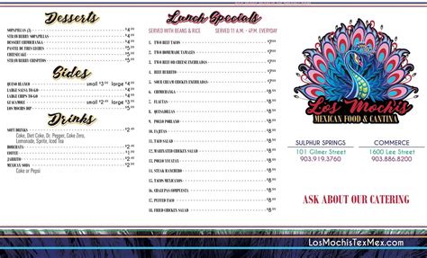 Menu At Los Mochis Restaurant Sulphur Springs