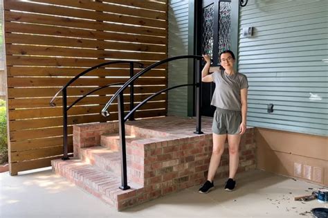 How To Install Iron Railings On Brick Or Concrete Steps Renee Renovates