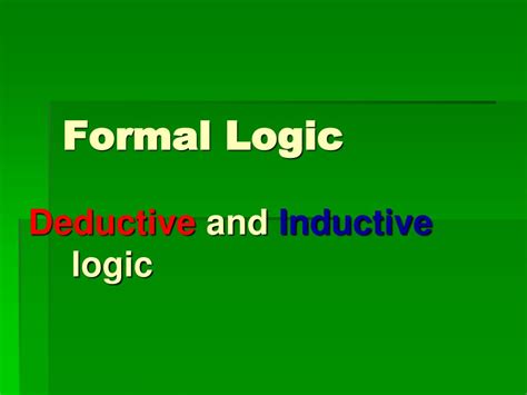 PPT Formal Logic PowerPoint Presentation Free Download ID