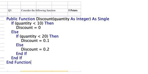 Solved Table Q3consider The Following Function5