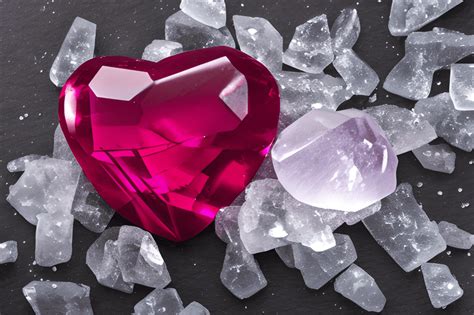 Frozen Ruby Heart Ice Quartz Crystal Energy Abstract · Creative Fabrica